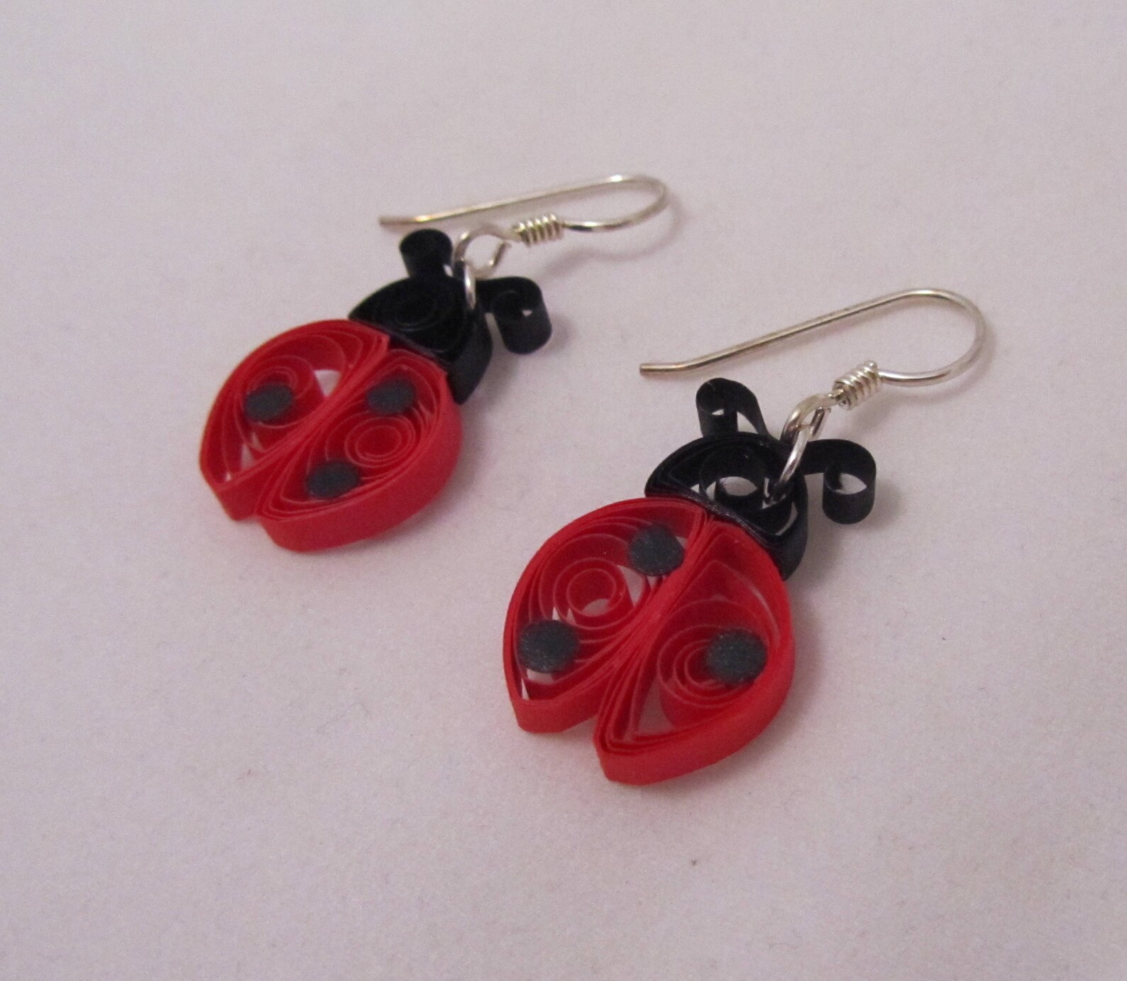 Paper Quilled Ladybug Earrings Handmade - Etsy