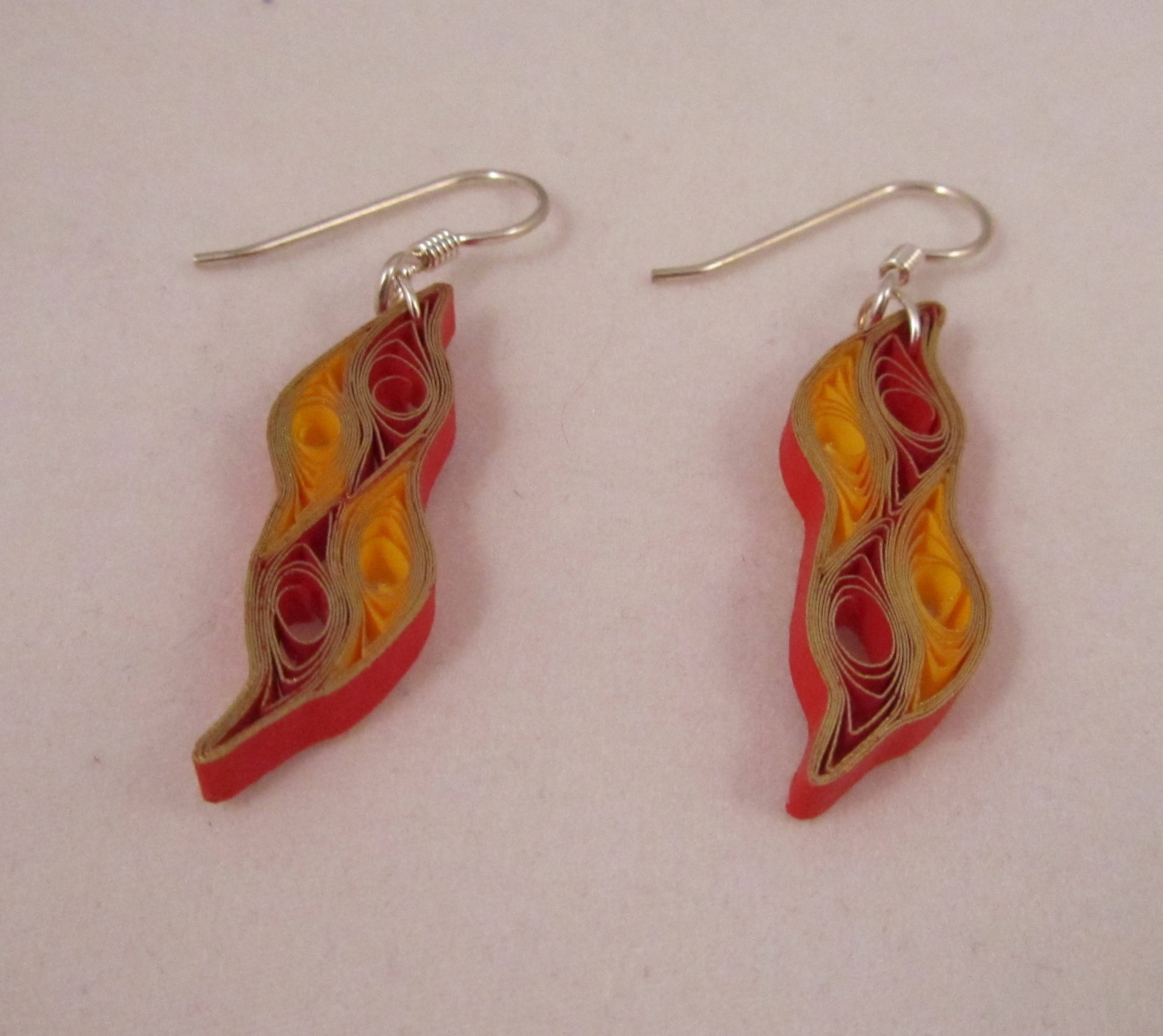Paper Quilled Flame Earrings - Handmade - Etsy