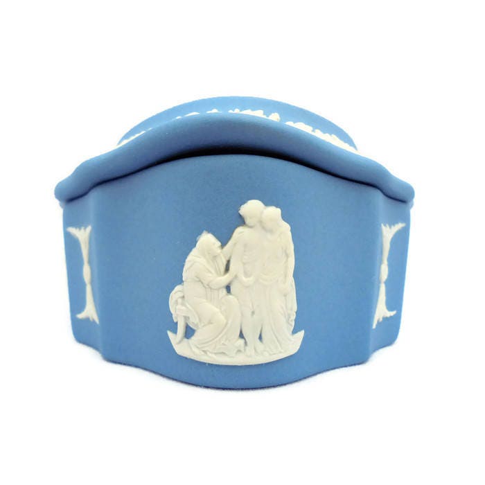 Wedgwood Blue Jasperware Trinket Box/1960 Wedgwood Lidded Box ...