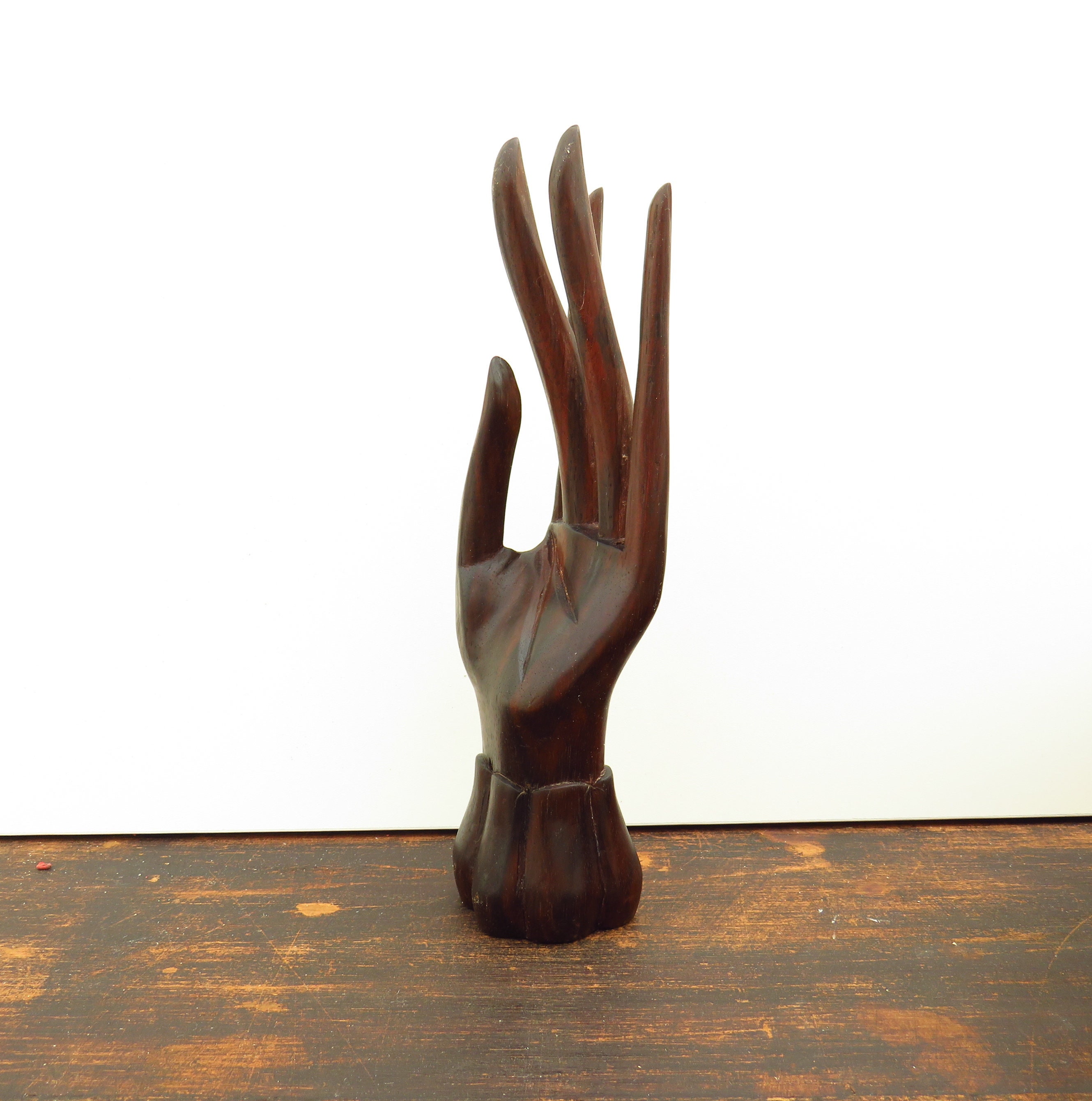 Vintage Decorative Wooden Hand from Bali of Akash Mudra Buddhist Decor ...