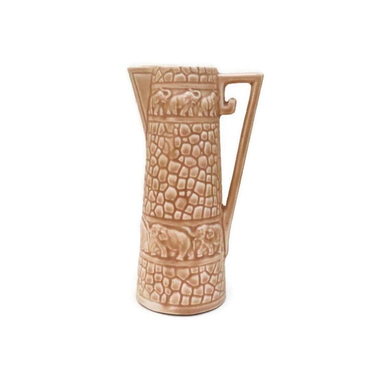 Art Deco Pitcher Jug By Delcroft Ware Elephants and Snake Skin Pattern 230