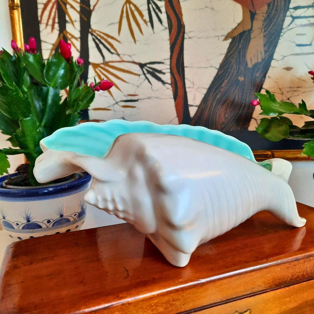 Large Poole Pottery Concha Shell Ornament: MCM Nautical Decor - Etsy