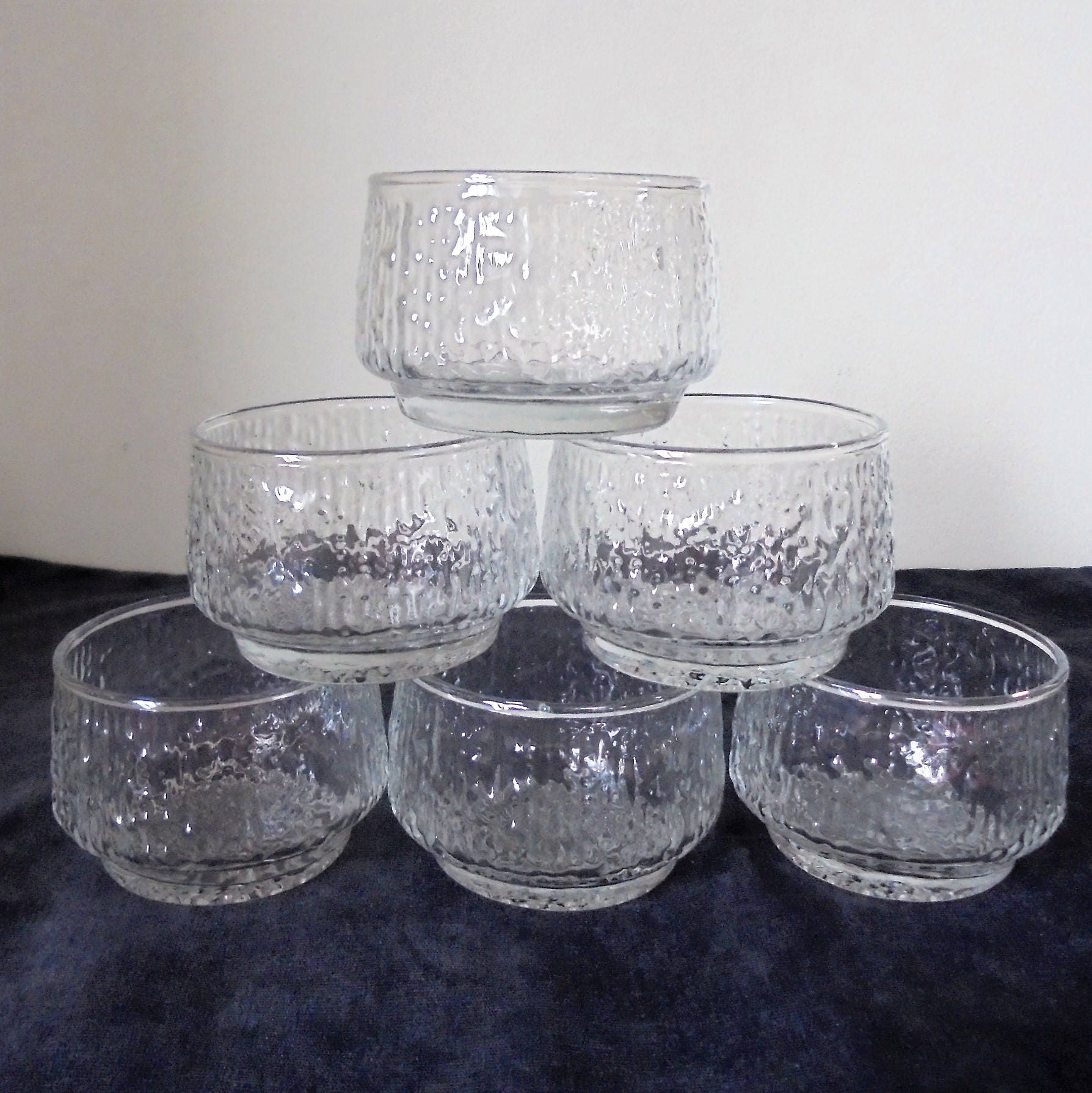 1970s Retro Ravenhead Siesta Glass Sundae Dishes. Ramekins. Dessert ...