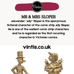 Antique Mr & Mrs Sloper Cast Iron Bookends- Doorstops, Antique British ...