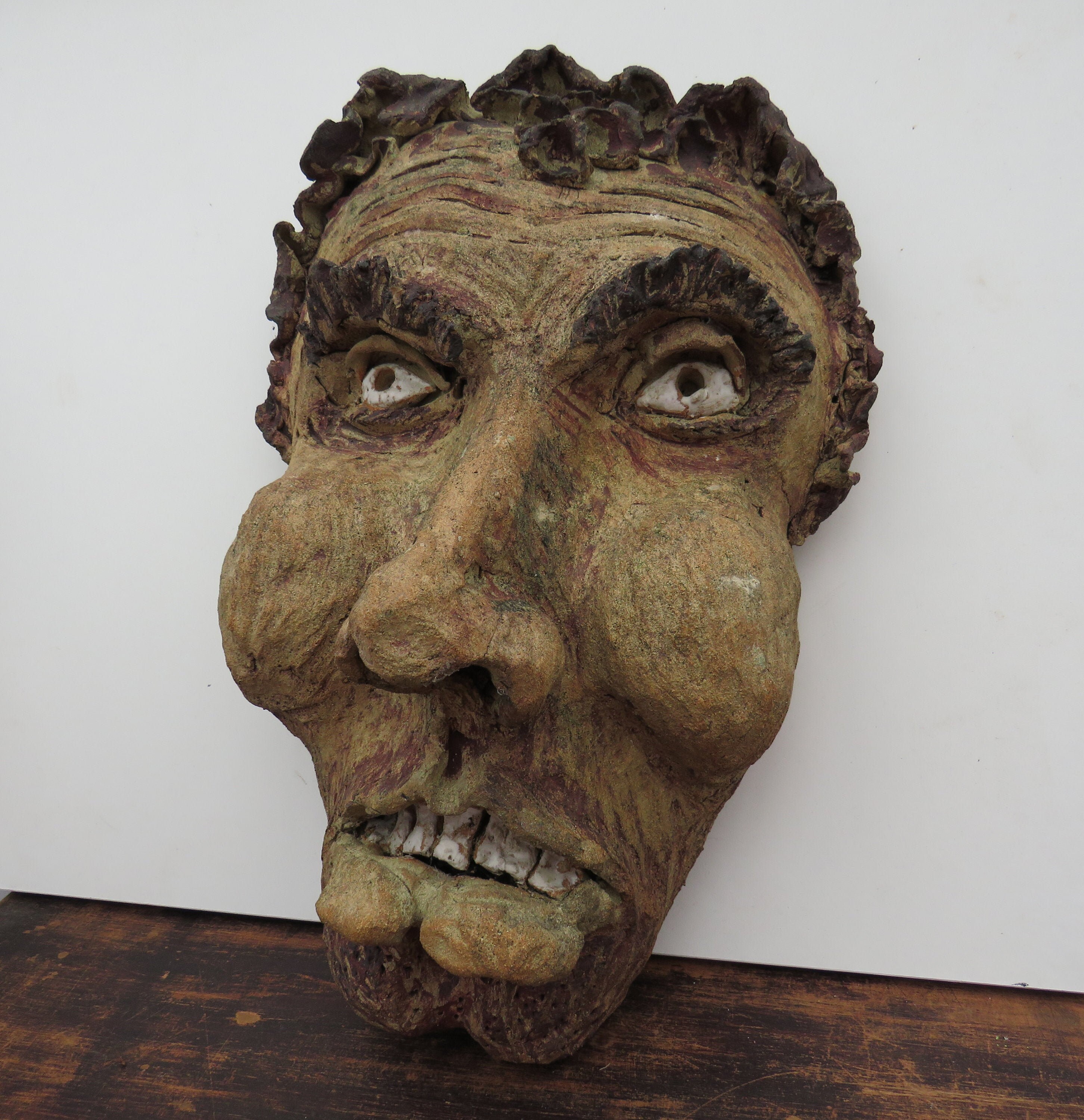 Large Grotesque Male Face Sculpture Mask 16'' | Etsy