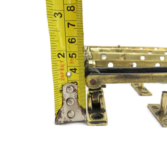 Reclaimed Large Antique Solid Brass 10'' inch Window Stay Monkey Tail ...