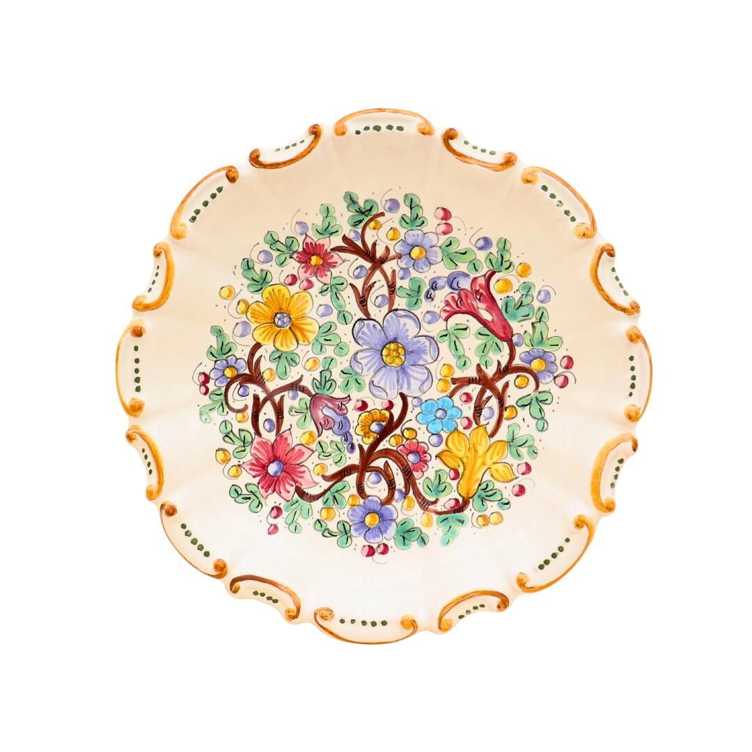 Large Italian Pottery Gubbio Hand Painted Ceramic Wall Plate D 12.2 ...
