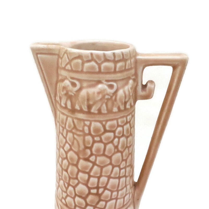 Art Deco Pitcher Jug By Delcroft Ware Elephants and Snake Skin Pattern 230