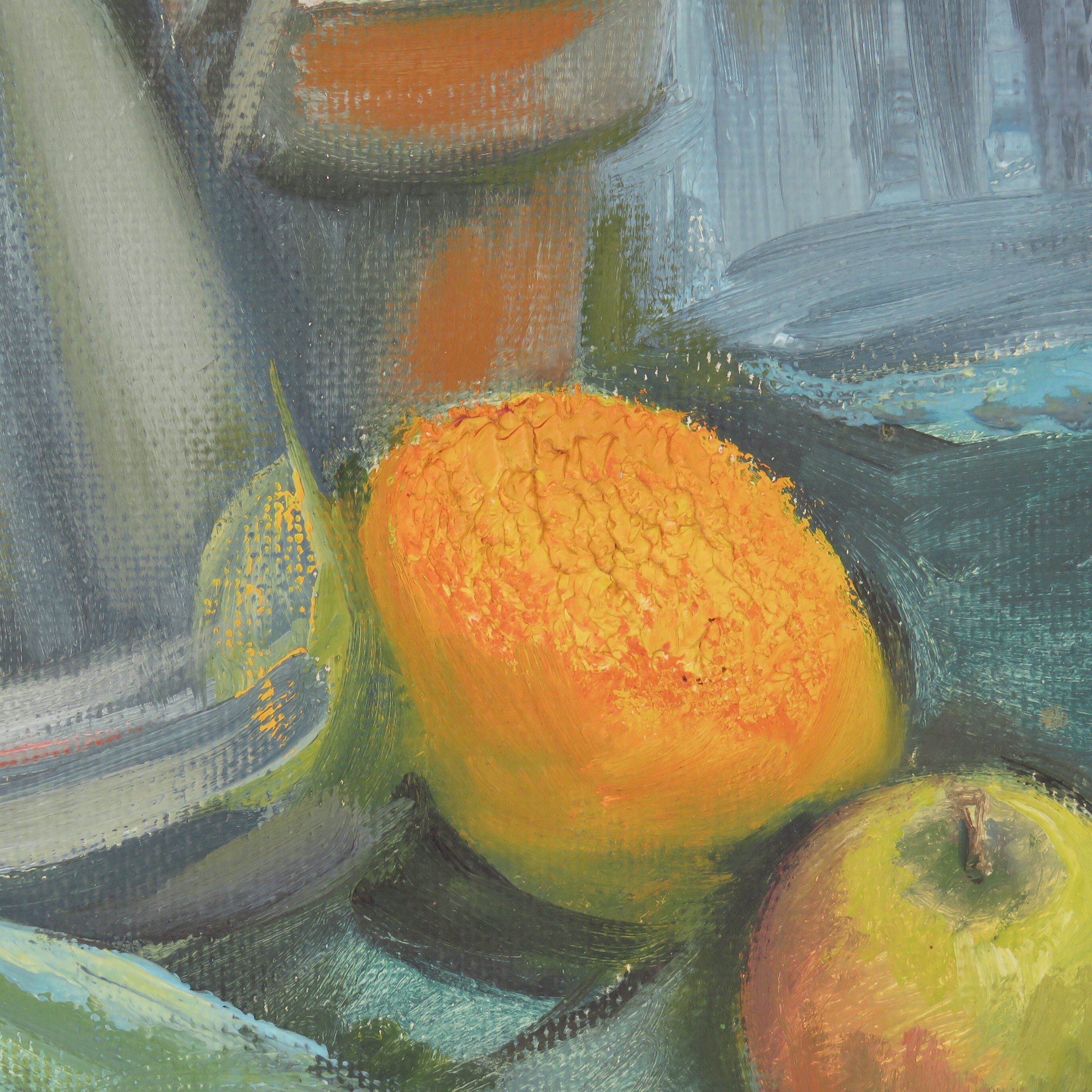 Mid Century Still Life Expressionist Oil Painting On Board Signed B.D ...