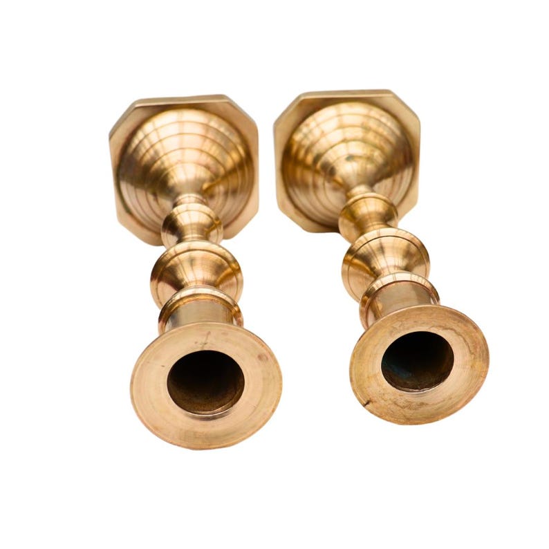 Large Victorian Style Brass Candlesticks Pair H 25 Cm, Brass Candle ...