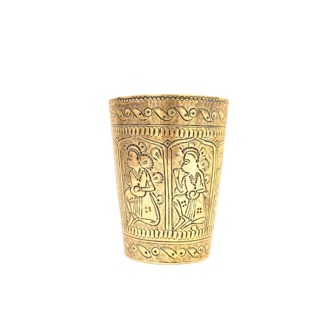 Antique Indian Lassi Cup Engraved Indian Brass Beaker Brass - Etsy