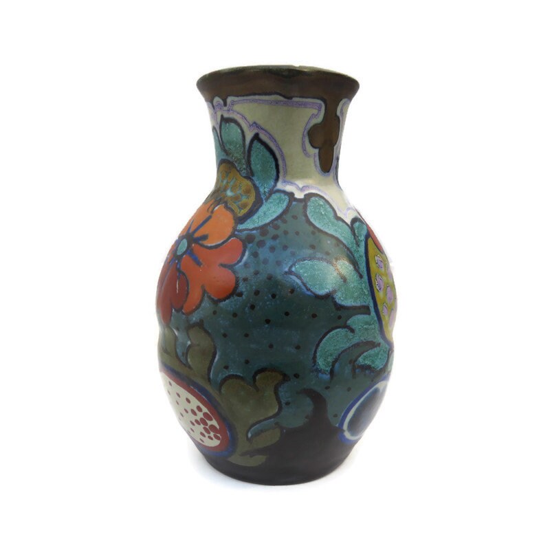 Small Gouda Pottery Nova Pattern C 1920's Pitcher Jug Vase .1920's ...