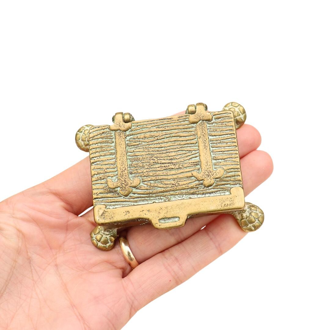 Antique Brass Matchbox by Peerage,england .brass Stamp Box,tiny Treasure Chest Box, Vesta Box ...