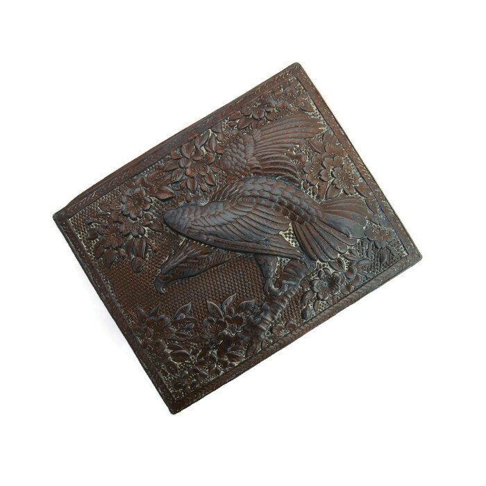 Antique Japanese Embossed Copper Trinket Box -Jewellery Box.Embossed ...