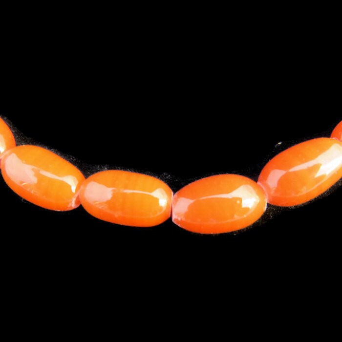 Vintage Lands' End Orange Glass Bead Rope Necklace. Glass Beads Long ...