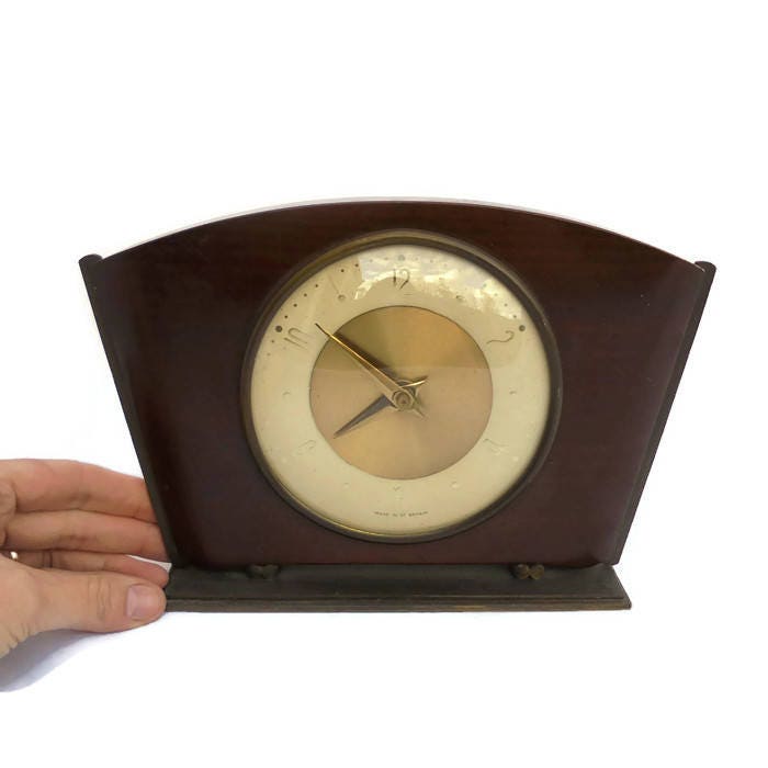 Kienzle Mohogany and Brass Art Deco Mantel Clock 1930's.Vintage Art ...