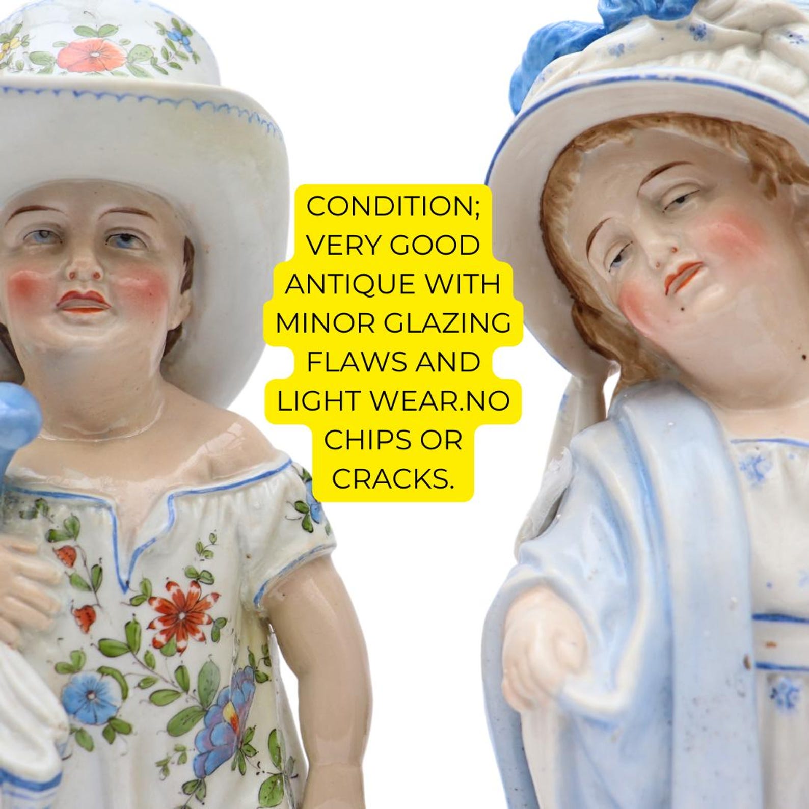 Antique German Pair of Porcelain Humorous Mapa Papa Figures by Conta ...