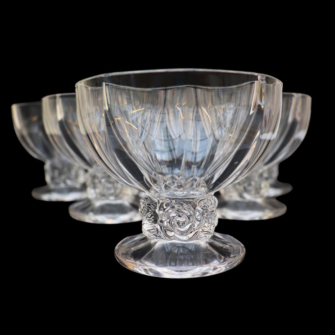 Vintage RCR Crystal Champagne Bowls: Italian Rose Stem Glasses, Set of ...