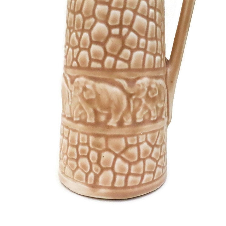 Art Deco Pitcher Jug By Delcroft Ware Elephants and Snake Skin Pattern 230