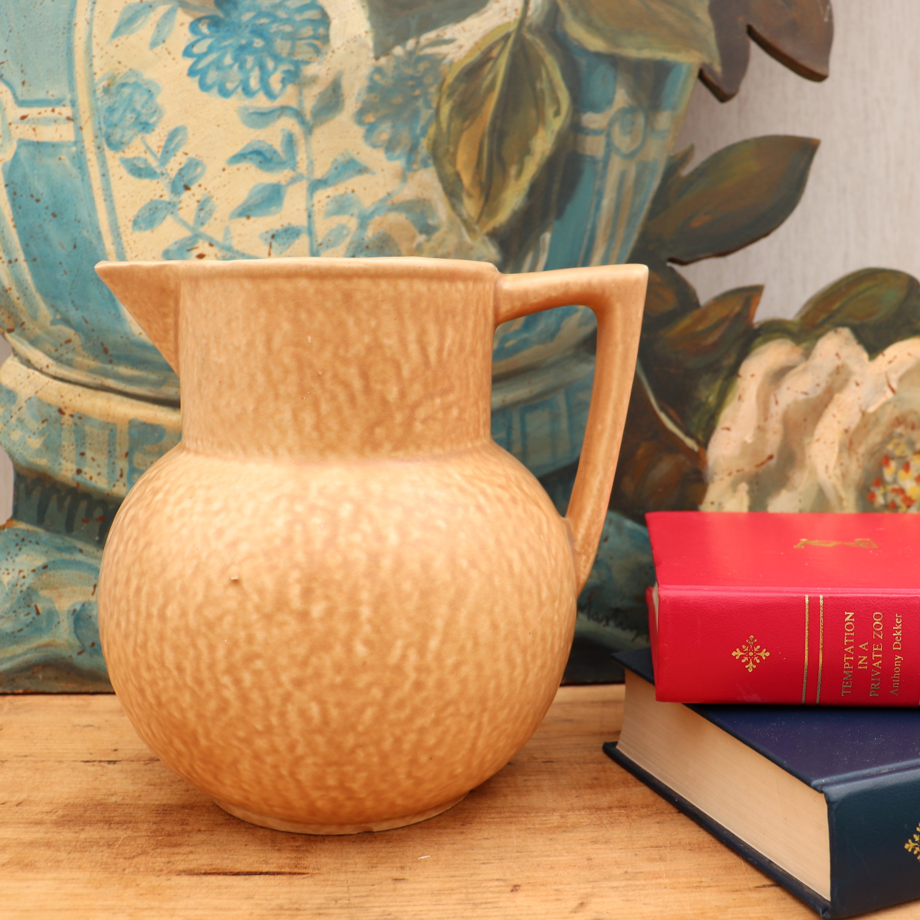 Art Deco Pitcher Jug By Kensington Ware in a Mottled Sand Tone ,Made in ...