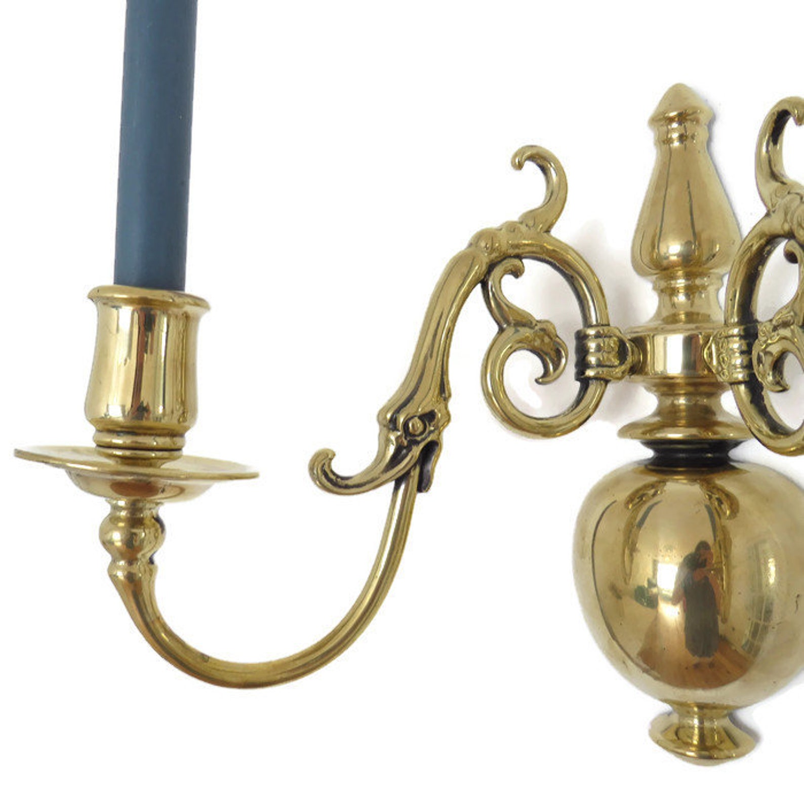 Antique Heavy Brass Wall Sconce Candle Holder: Mythical Sea Creature ...