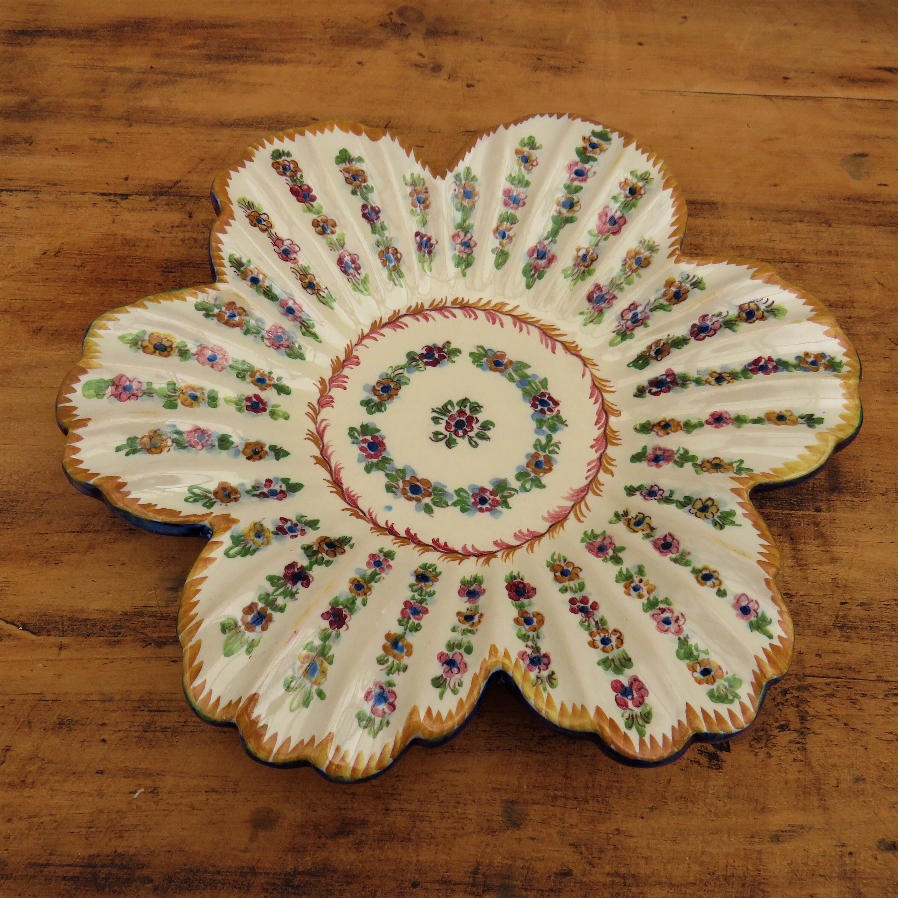 Portuguese Ceramic Hand Painted Floral Decorative Plate Made In ...
