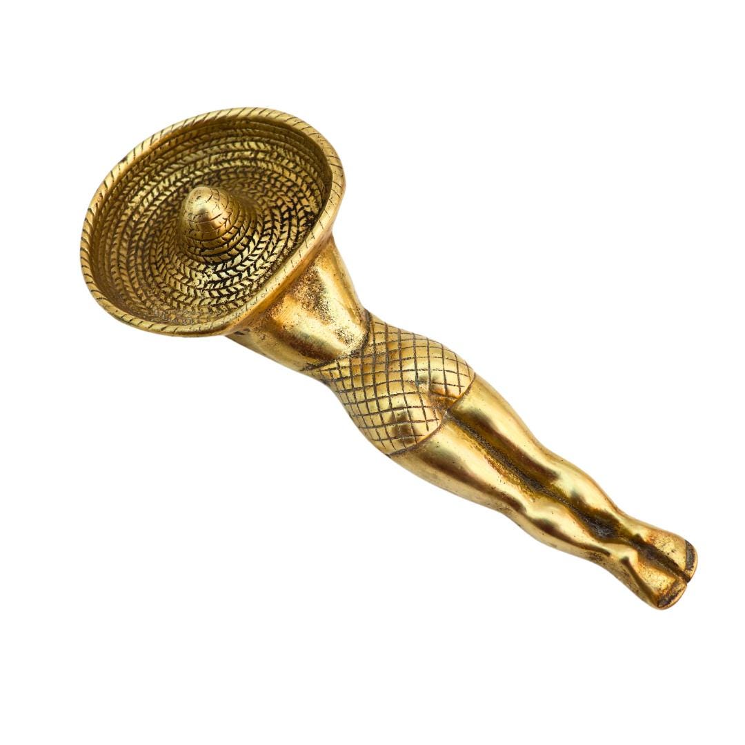 Mid Century Brass Sunbathing Lady Ashtray With Sombrero - Etsy