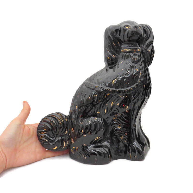 Pair of Rare Black Glaze 'Jackfield' Staffordshire Dogs Pair H 12''.Jet ...