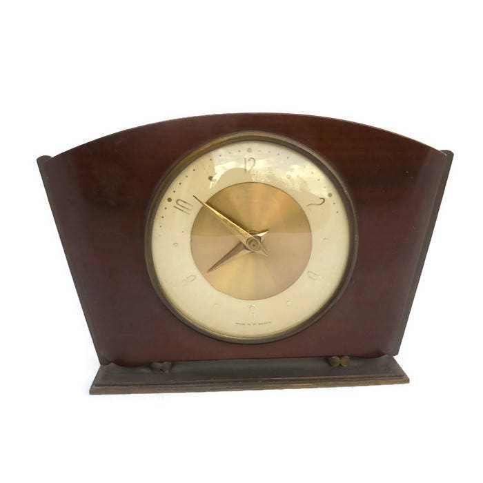 Kienzle Mohogany and Brass Art Deco Mantel Clock 1930's.Vintage Art ...