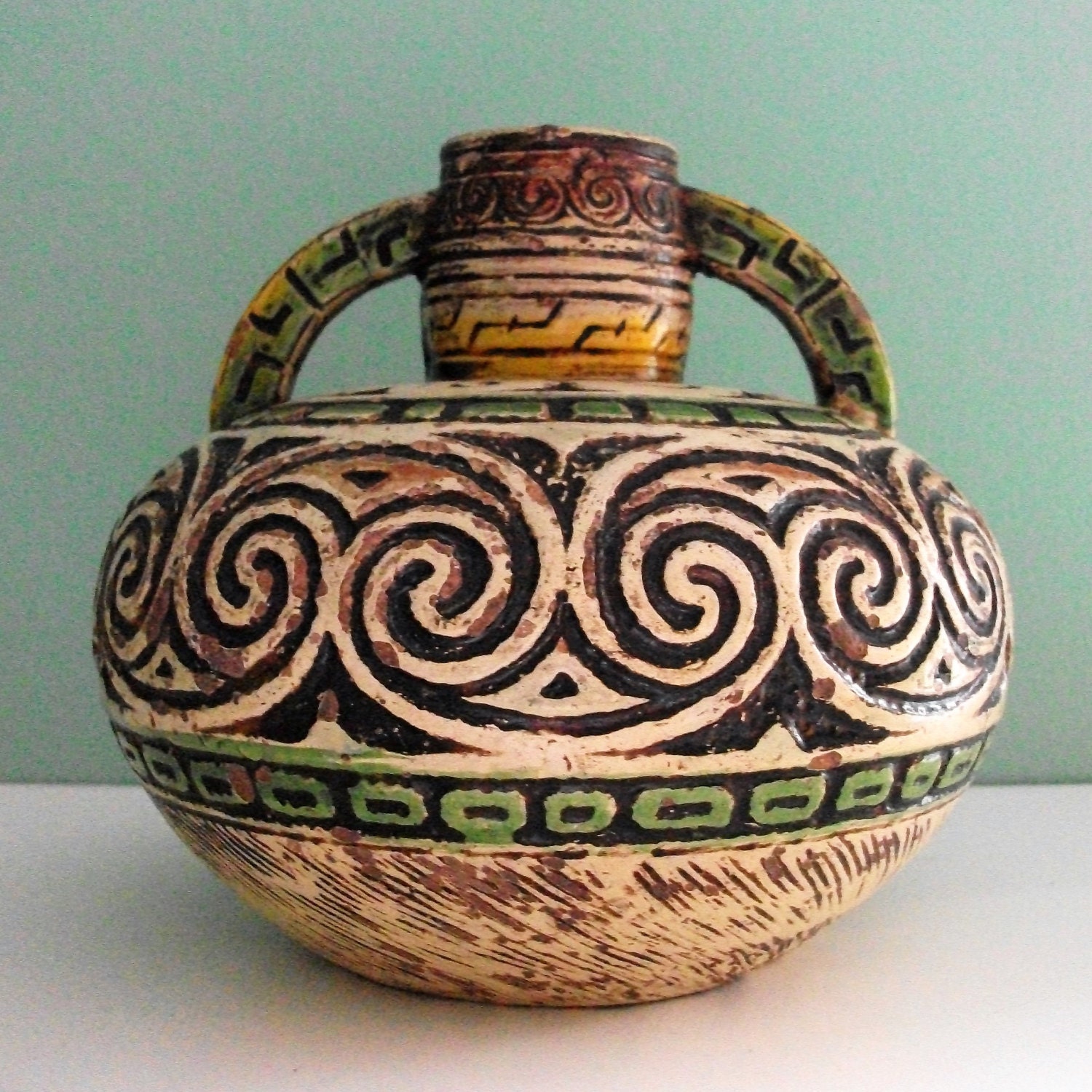 Antique Japanese Handcrafted Pottery Jug- Vase