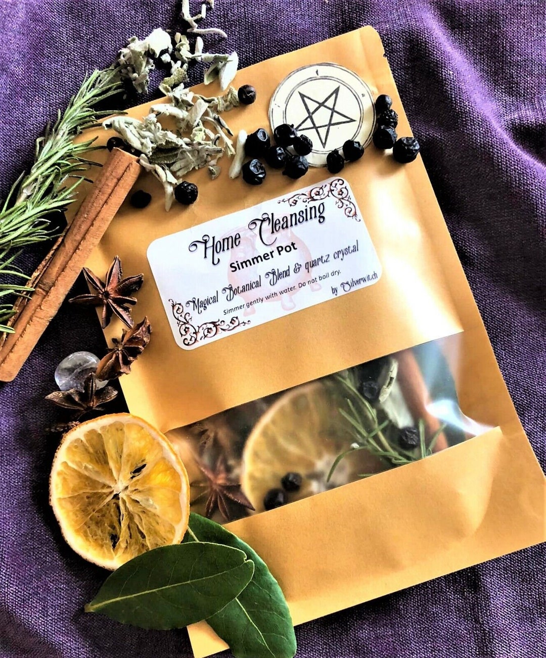 Simmer Pot for Home Cleansing Magical Wiccan Blend With Crystal Magical ...