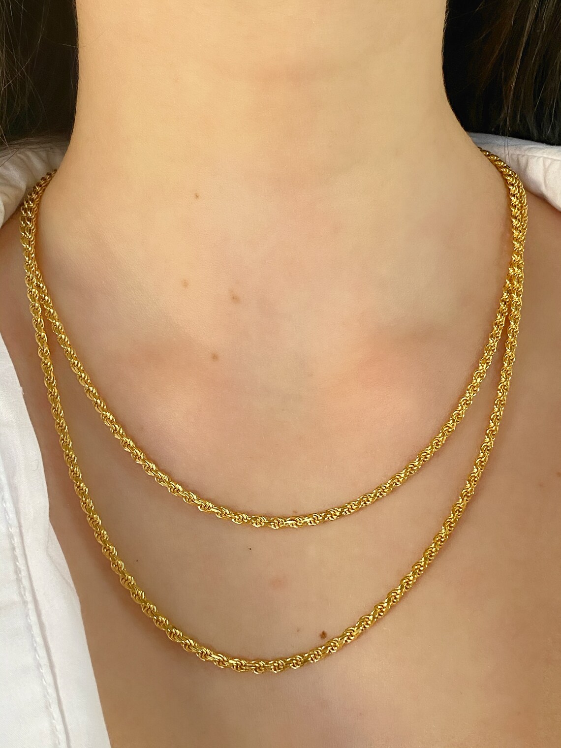 Gold Rope Chain Necklace 18 Gold Rope Necklace 3mm - Etsy