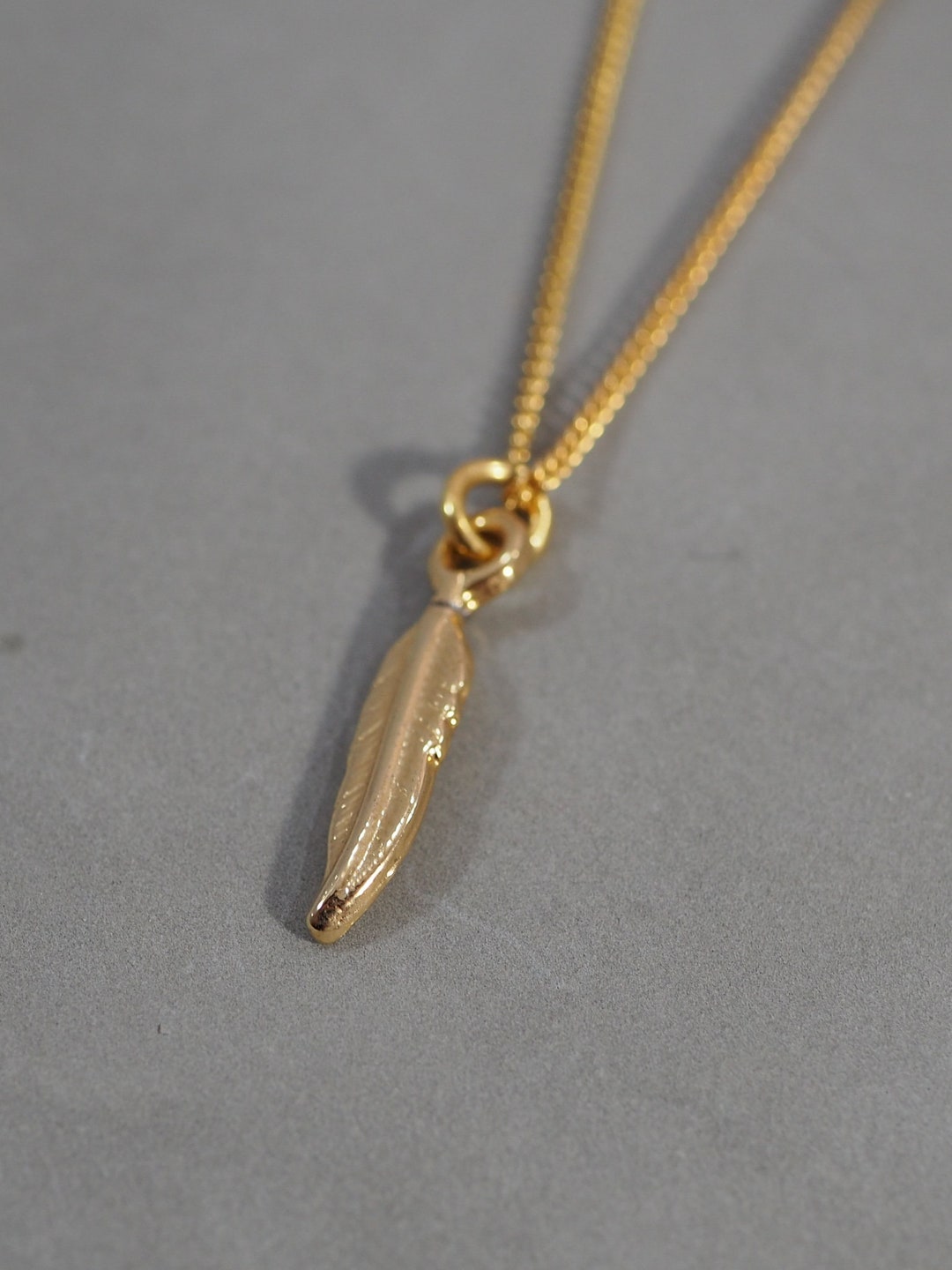 Dainty Gold Necklace Gold Feather Necklace Classic Everyday Necklace ...