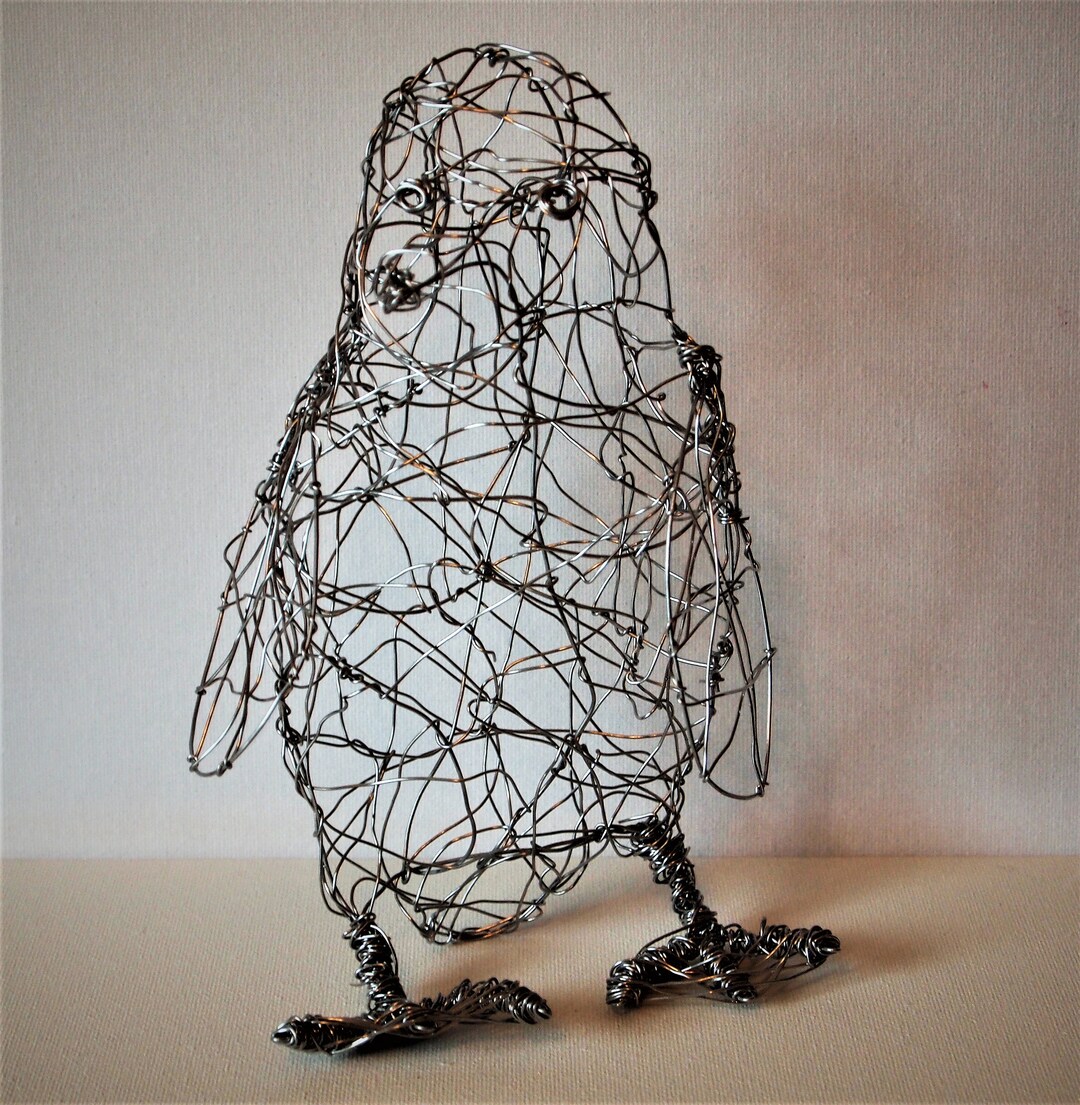 Silver Wire Penguin Sculpture - Etsy