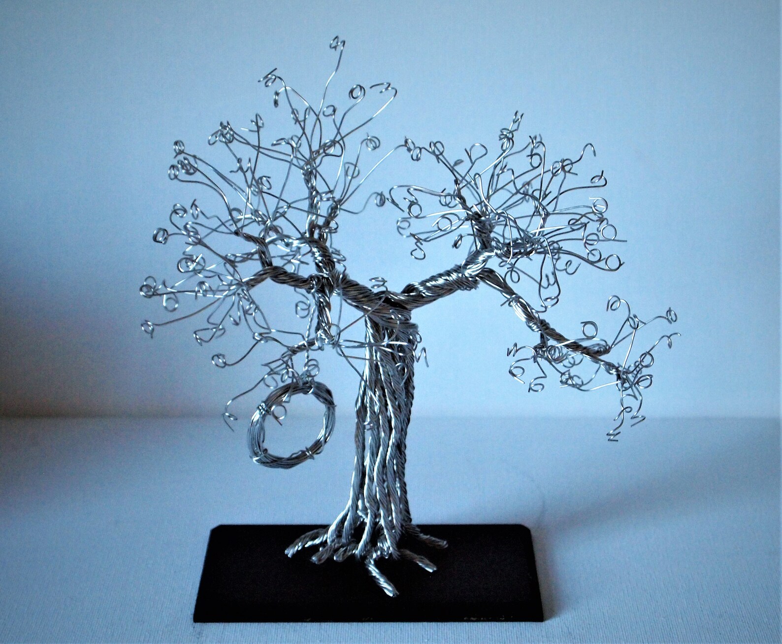 Silver Wire Tree Sculpture With Tyre Swing - Etsy