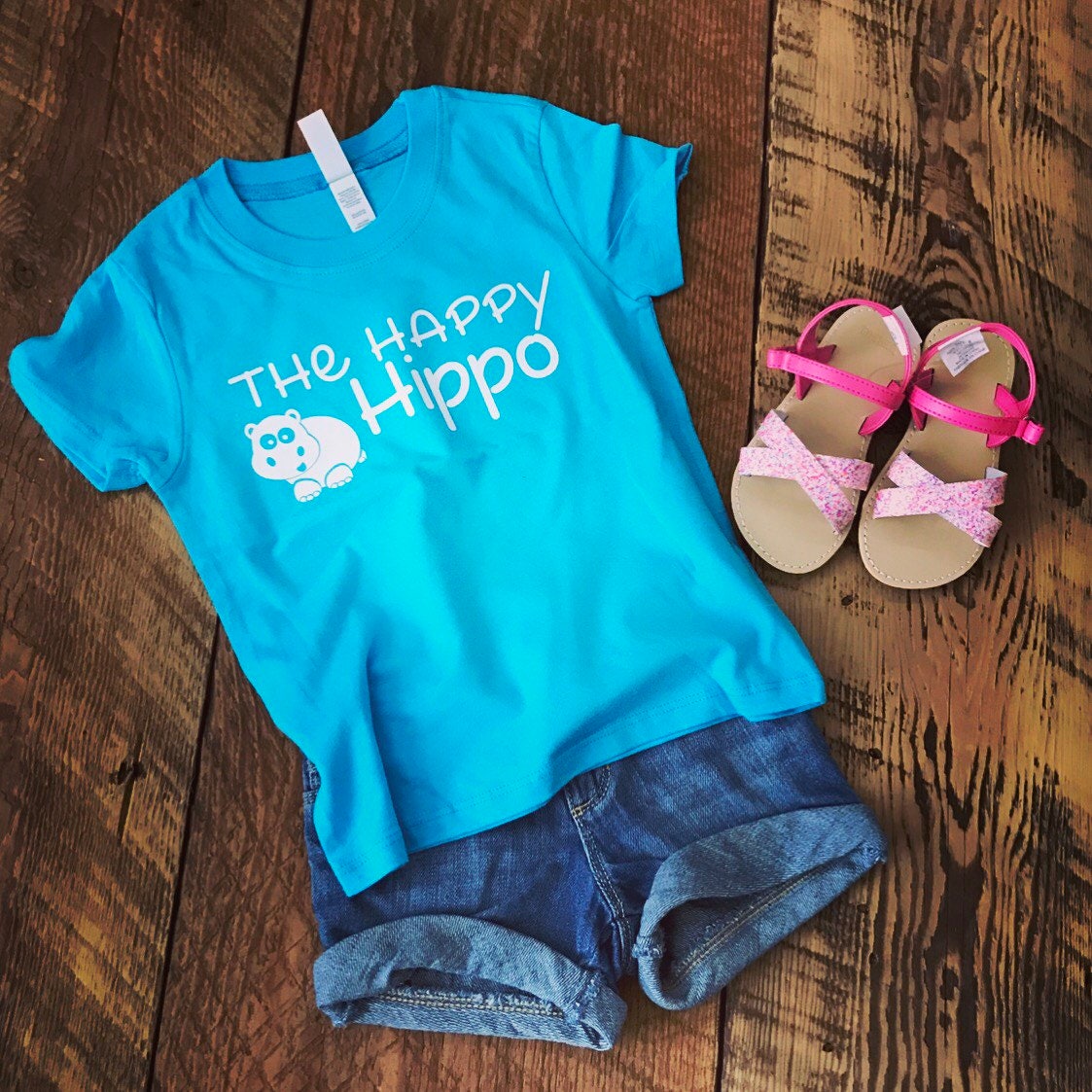 The Happy Hippo T-shirt - Hippo T-shirt - Happy T-shirt - Boys Tee ...