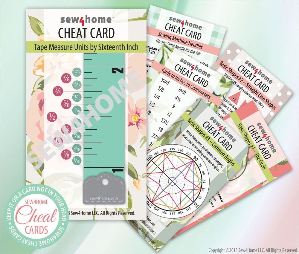 Sewing Cheat Card Set Instant PDF Download: Six Need-to-know - Etsy