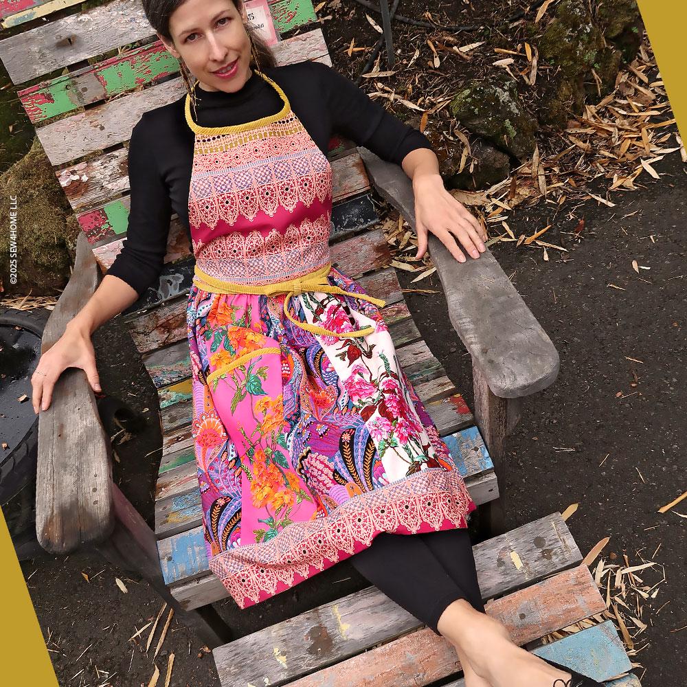 Patchwork Apron With Halter Style Bib Digital PDF Sewing Pattern - Etsy