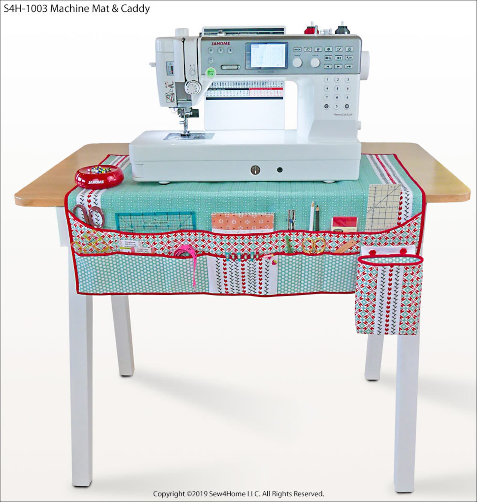 Quilted Sewing Machine Mat & Notions Caddy Digital PDF Sewing - Etsy