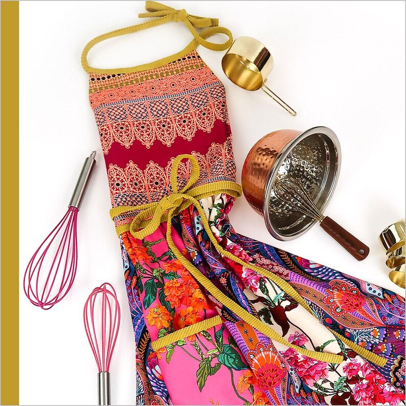 Patchwork Apron With Halter Style Bib Digital PDF Sewing Pattern - Etsy