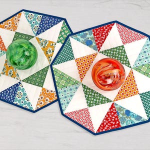 Quilted Octagonal Patchwork Placemats Digital PDF Sewing Pattern - Etsy