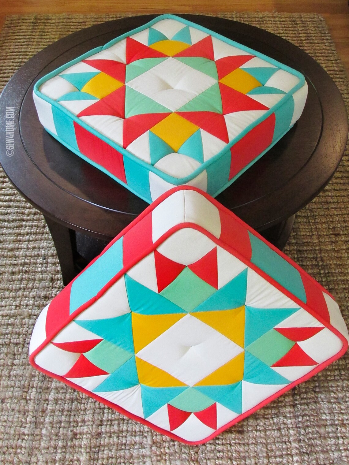 Tufted Patchwork Floor Cushions Digital PDF Sewing Pattern - Etsy