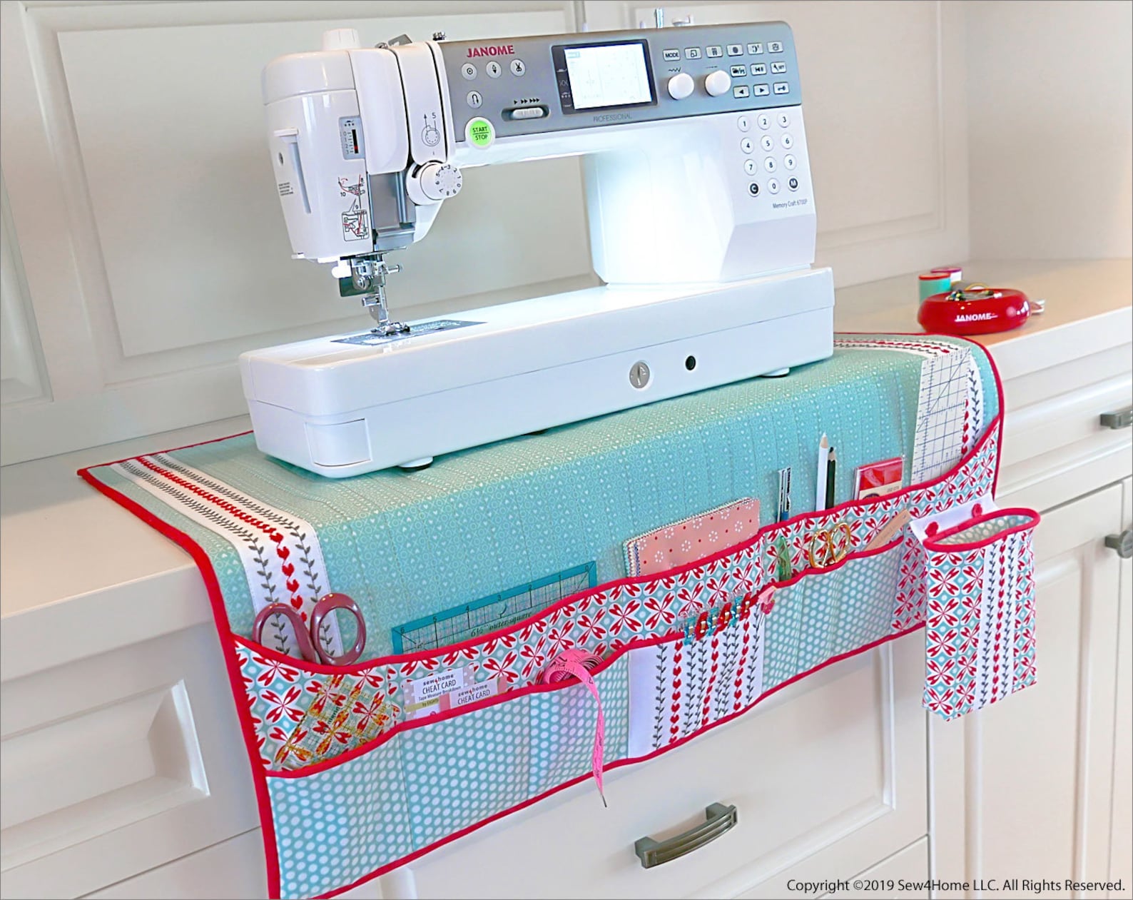 Quilted Sewing Machine Mat & Notions Caddy Digital PDF Sewing - Etsy
