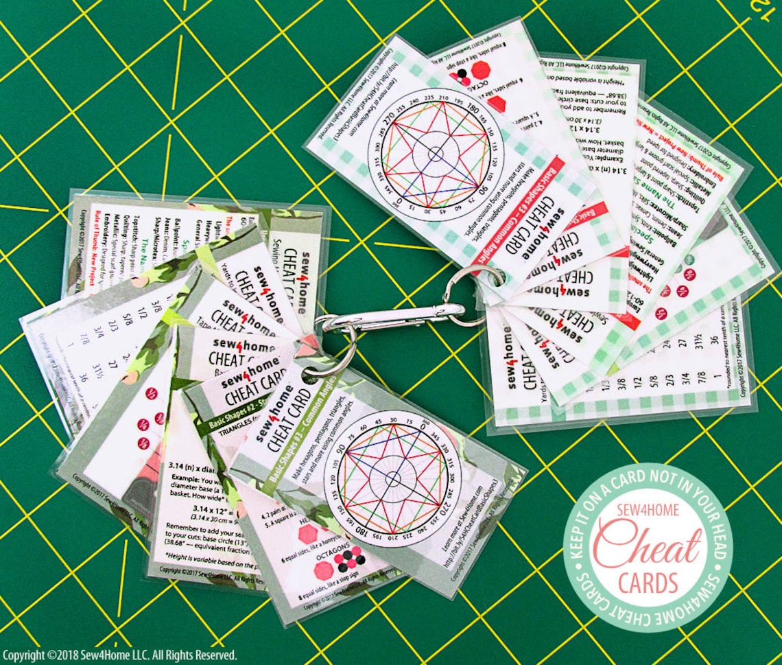 Sewing Cheat Card Set Instant PDF Download: Six Need-to-know - Etsy