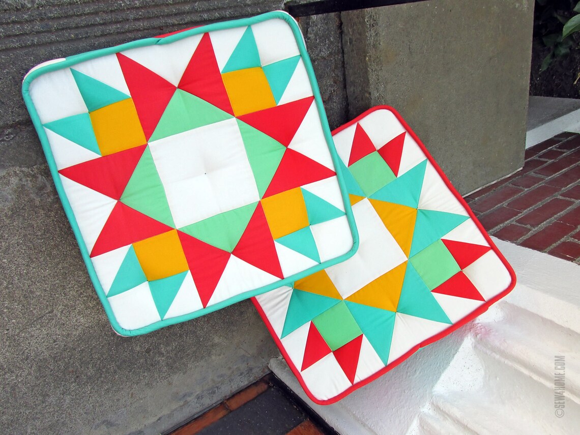 Tufted Patchwork Floor Cushions Digital PDF Sewing Pattern - Etsy