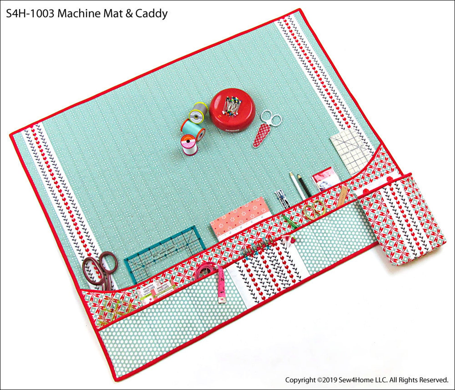Quilted Sewing Machine Mat & Notions Caddy Digital PDF Sewing - Etsy Canada