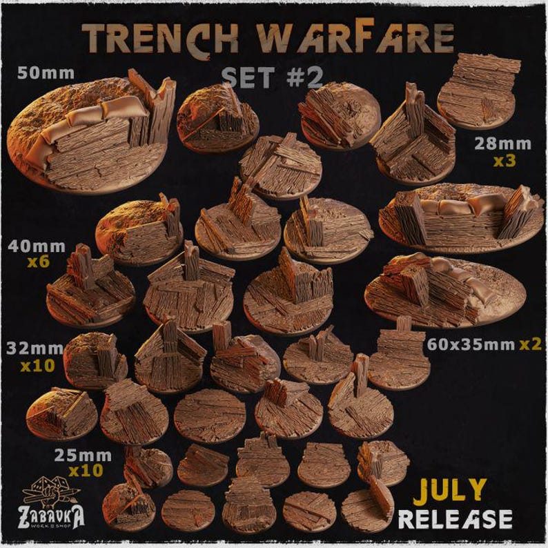 Trench Warfare - Warhammer/aos/miniature Bases - Etsy