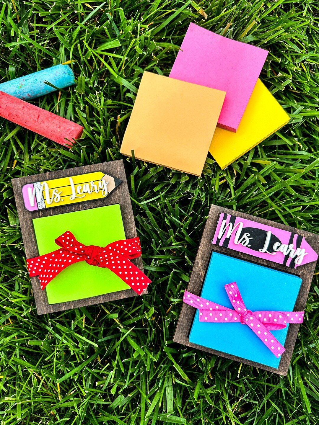 Teacher Sticky Note Holder, Personalized Teacher Gift, Custom Teacher ...