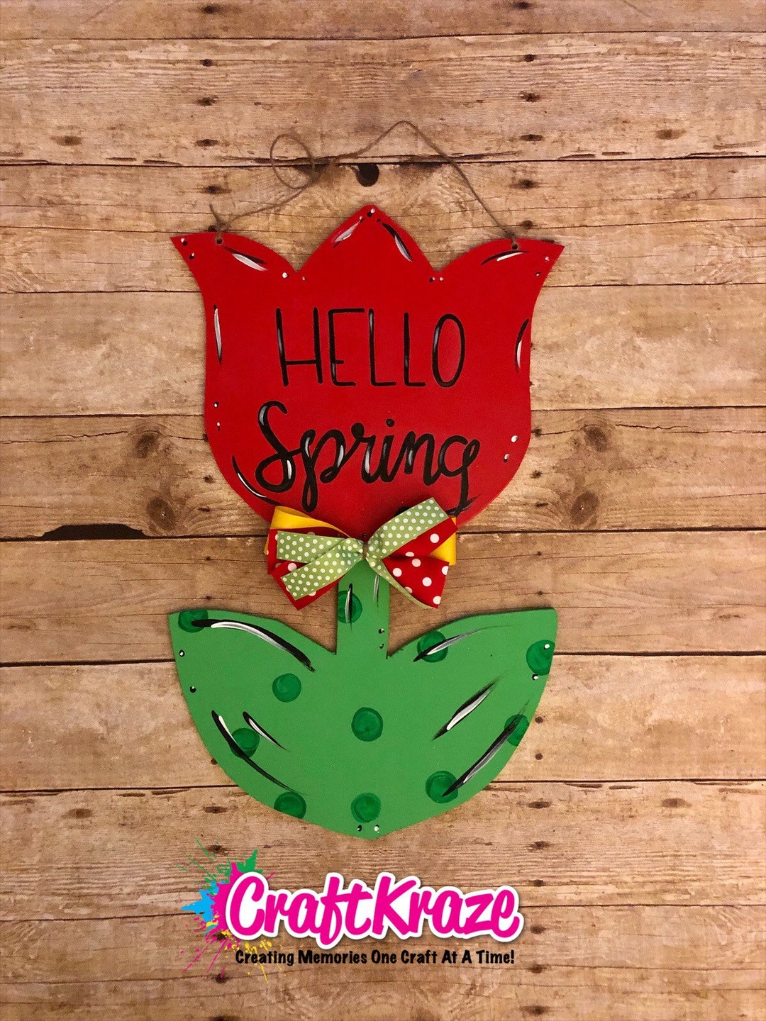 Flower Door Decor, Tulip Door Decors, Spring Door Hanger, Spring Door ...