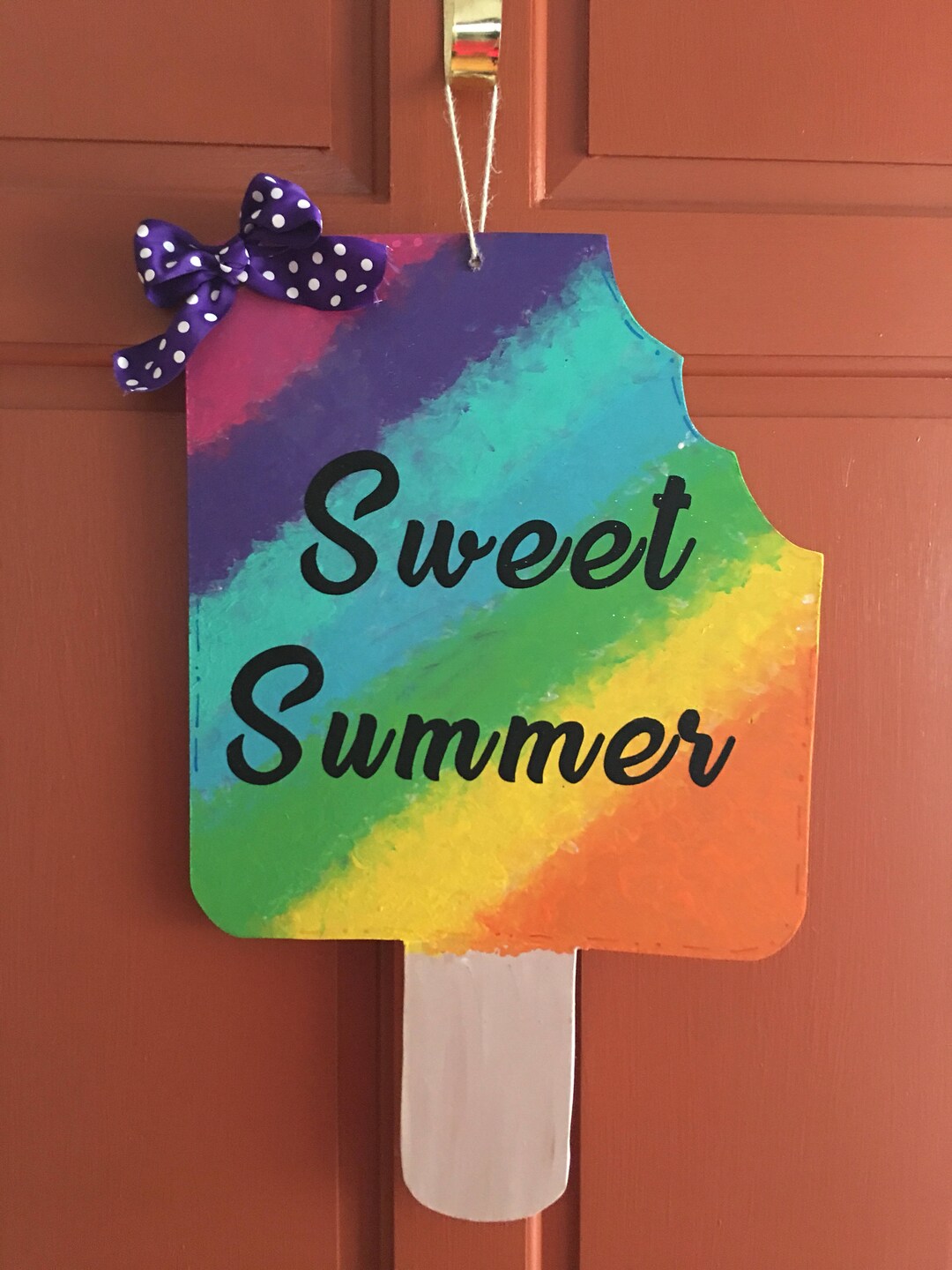 Popsicle Wooden Door Hanger Summer Door Hanger Popsicle Door - Etsy